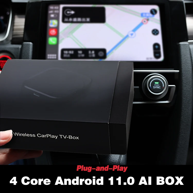 New Hisound Portable Aibox Quad Core Android 11 Carplay Ai Box Wireless ...