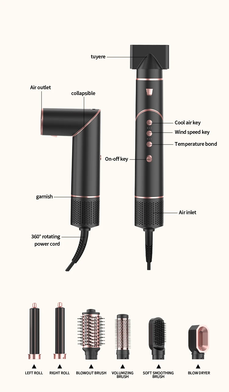 Oem Brand Multi Styler Metal Ionic High Speed Hair Dryer Set Beauty ...