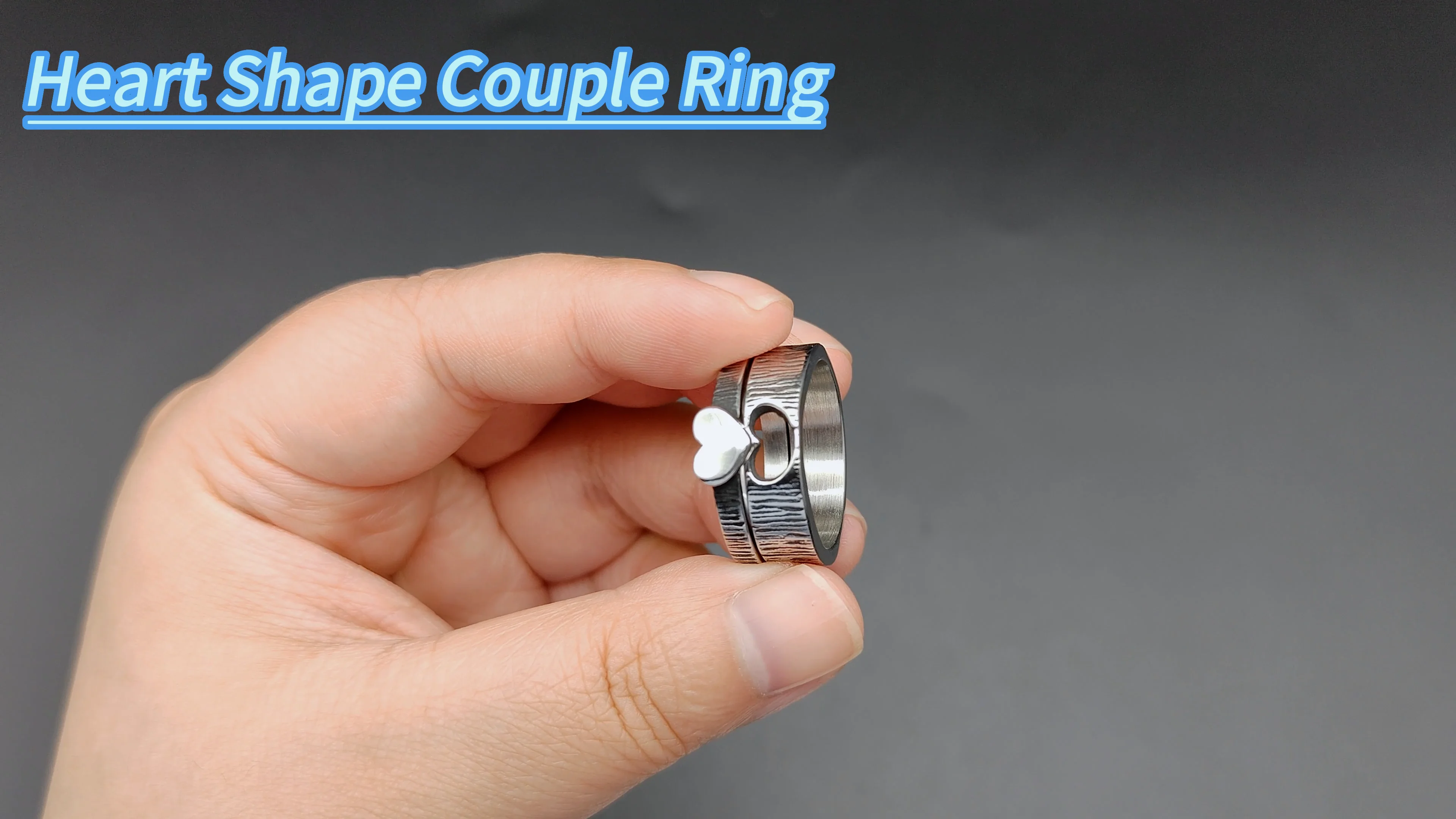 Anel New Arrival Vintage Stainless Steel Wedding Band Heart Shape ...