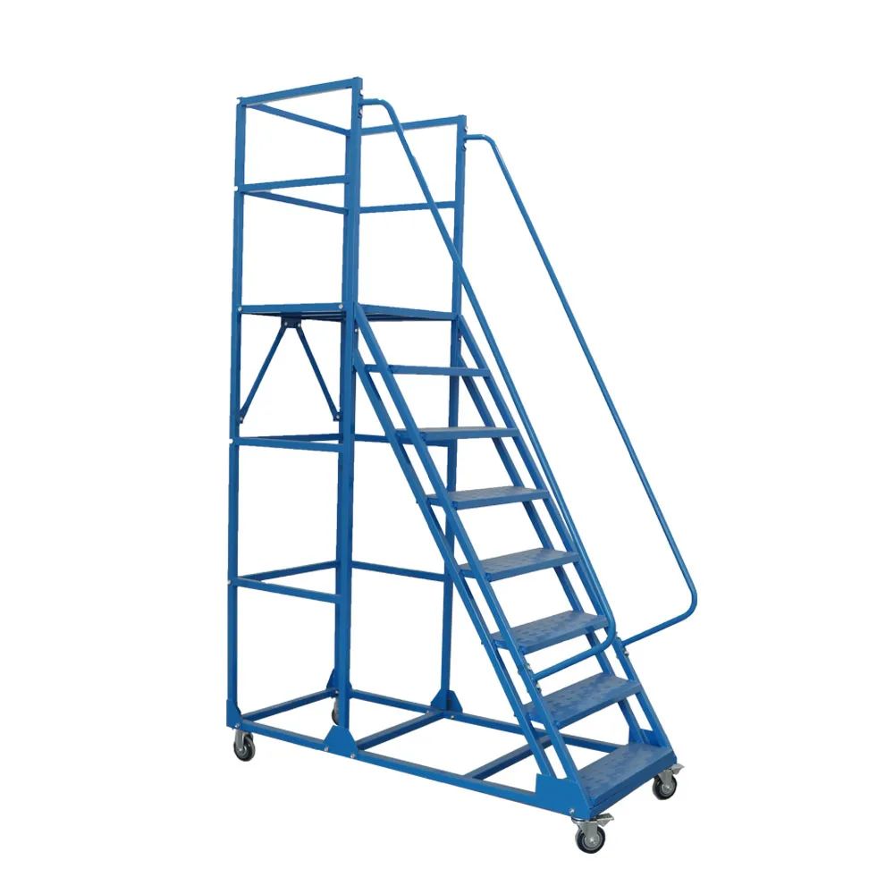Safe 350kgs Metal Mobile Warehouse Ladder Trolley For Aviation ...