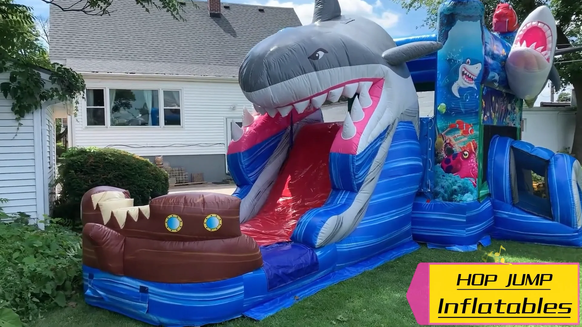 Bounce House Water Slide Combo Castillo Inflable Dolphin Commercial ...