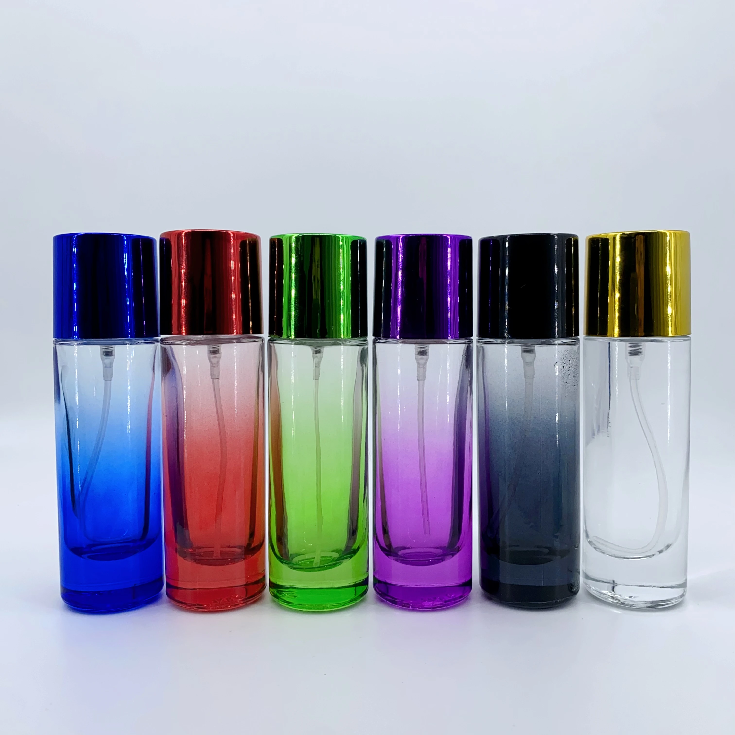 New Design Multiple Colors Cylinder Shape Empty Glass Perfume Bottle ...