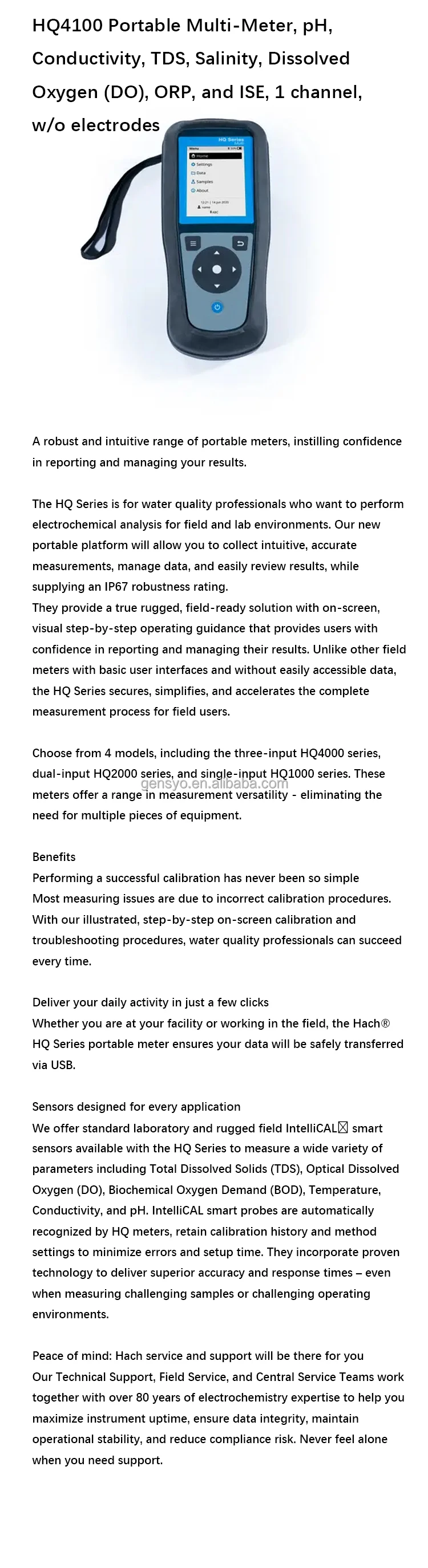 Hach Hq4100 Portable Multimeter Ph/conductivity/tds/salinity/dissolved ...