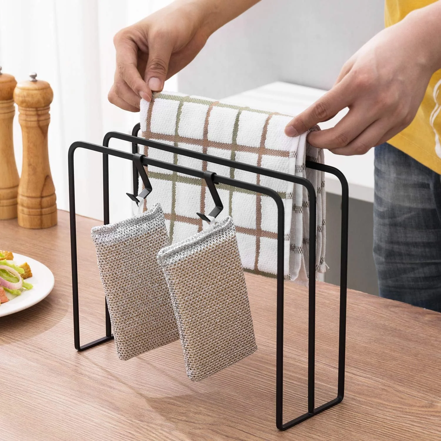 Kitchen Countertop Sink Storage Organizer Cloth Drying Rack Dishcloth ...