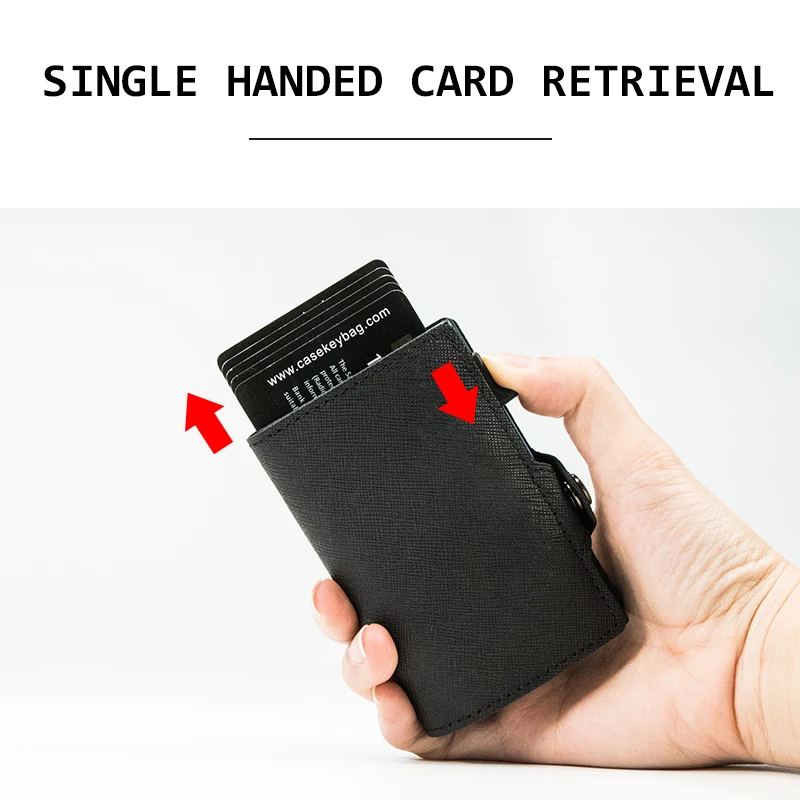 Smart Customized Mens Pop up Wallet Pu Saffiano Leather