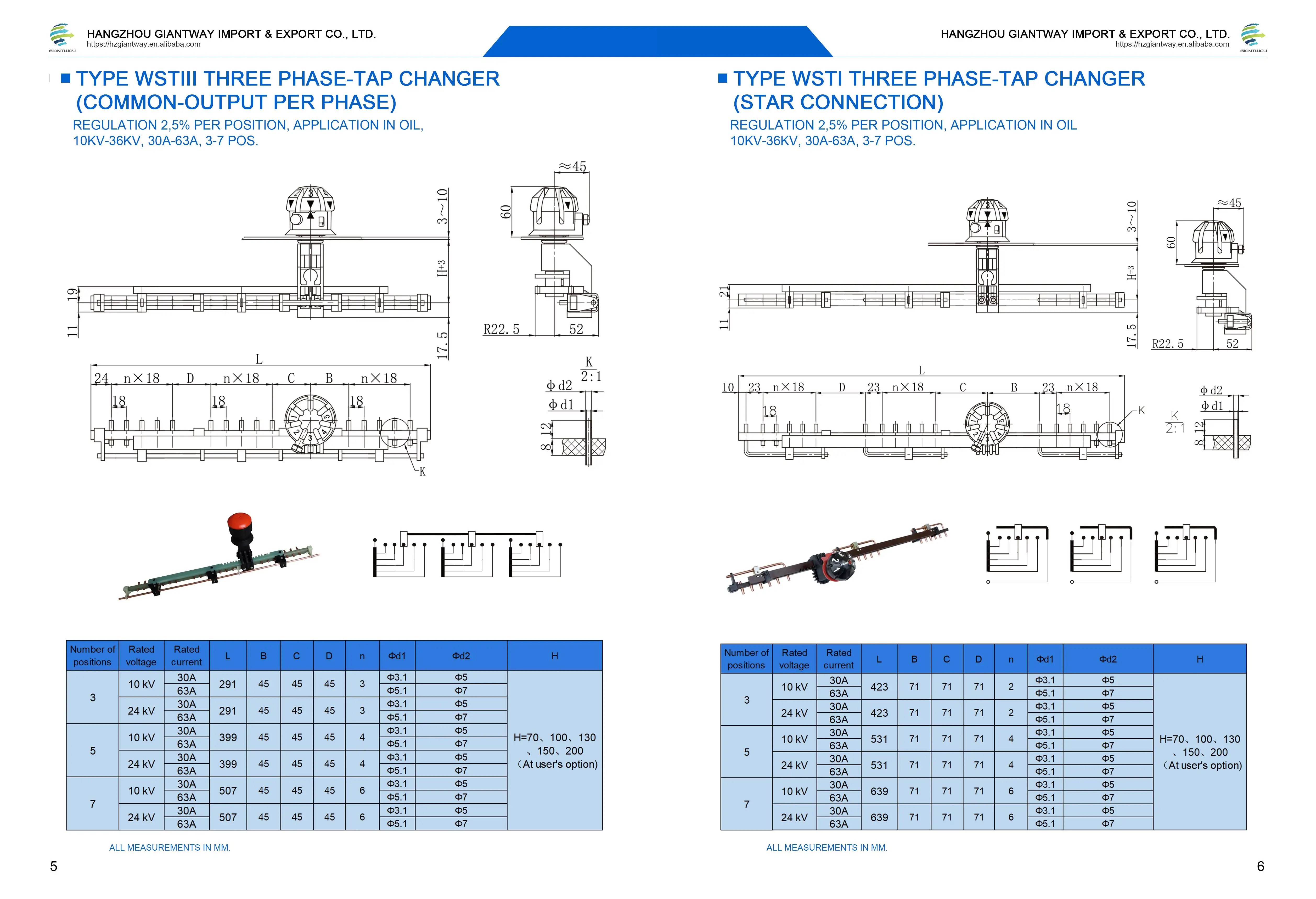 Oltc Transformer 24KV 30A Type Wstiii - Three Phase Tap Changer