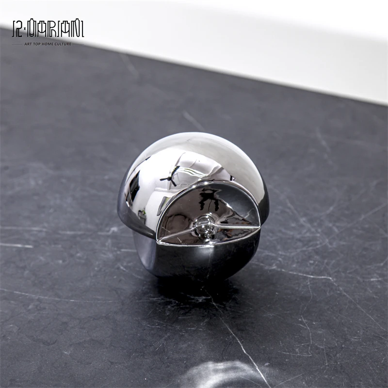 Modern Silver Plating Ball Ceramic Sphere Ornaments Nordic Other Home ...