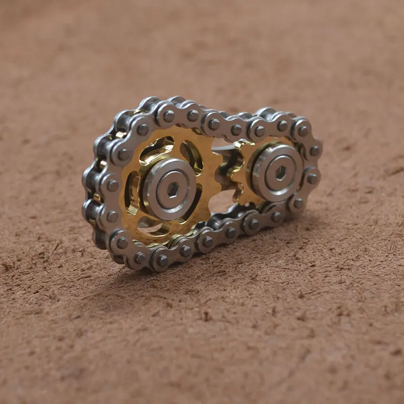 Fidget Spinner SprocketsChains EDC metal spirale spinner