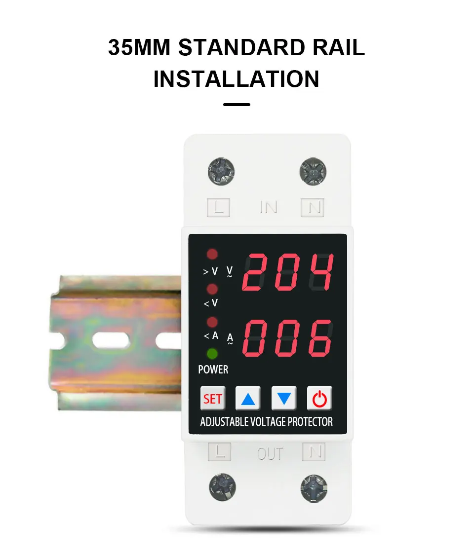 Din Rail Dual Display Adjustable over Voltage Protective Device