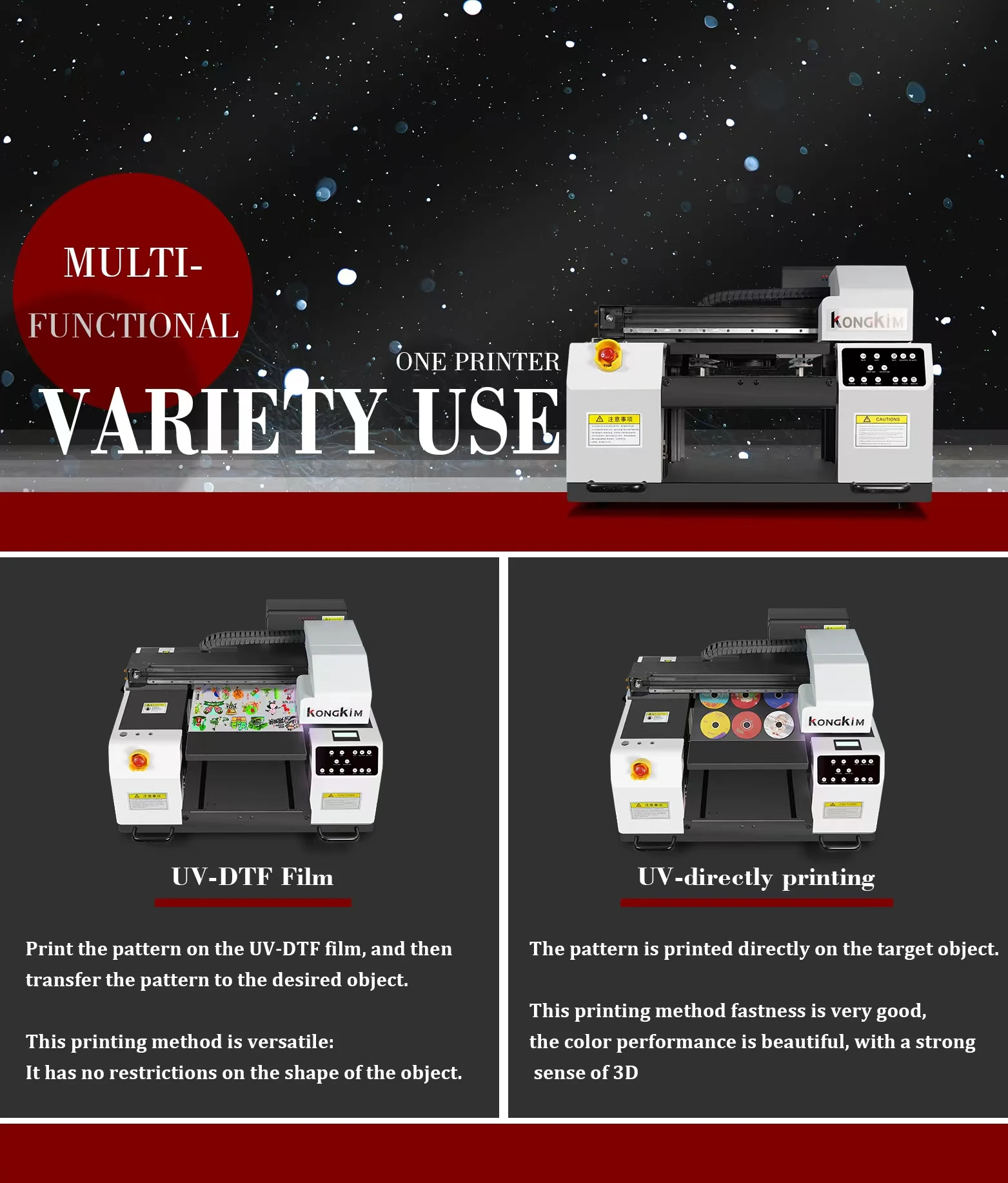 KONGKIM UV Laser Printer - Versatile & High-Quality Printing