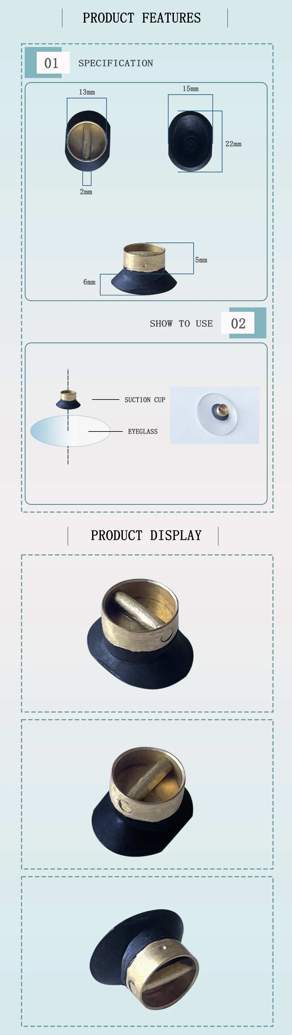 Glasses Universal Lens Block Suction Cup For Auto Lens Edger Optical ...