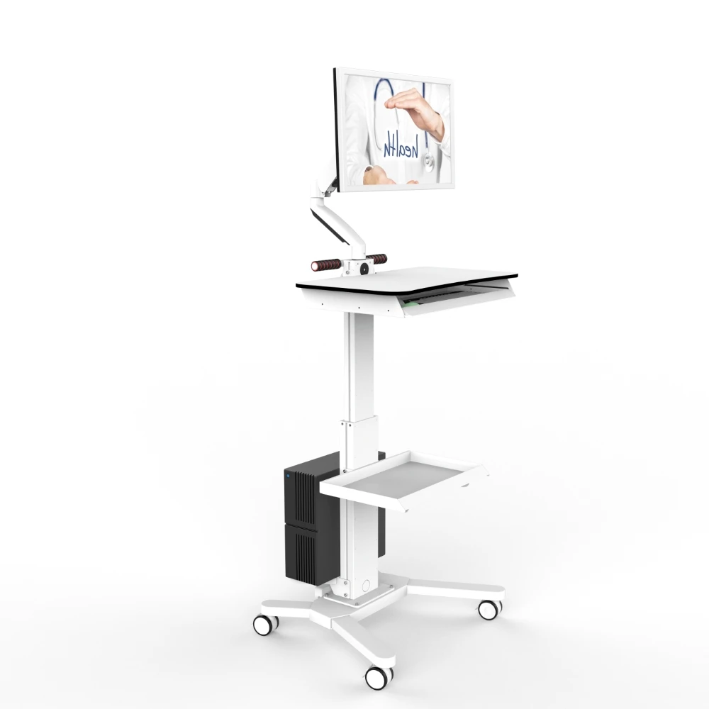 Height Adjustable Mobile Workstation for Hospital Use