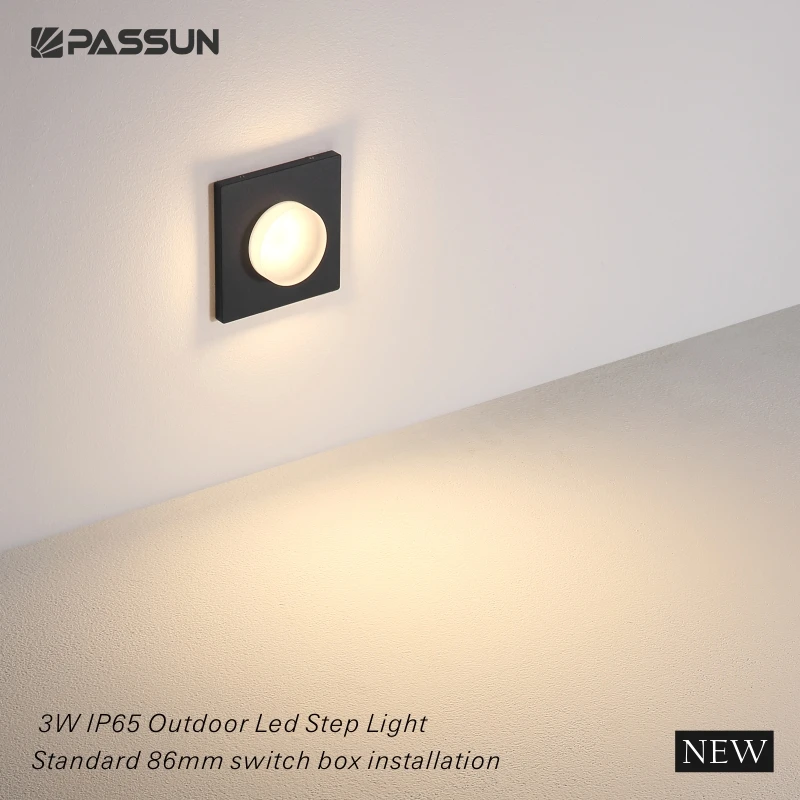 Passun Outdoor Stair Step Wall Lamp 3w Recessed Led Step Light - Buy ...