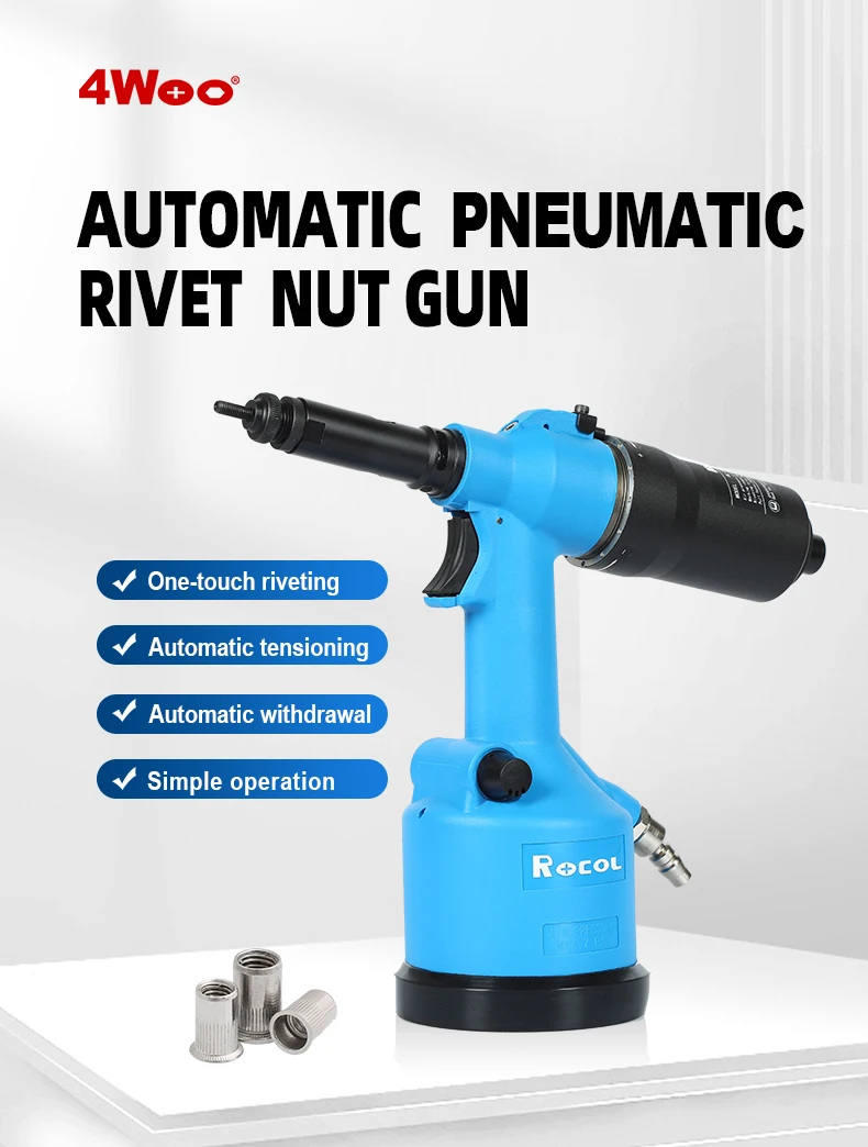 Rl-5312 Pneumatic Rivet Nut Gun M3-m12 Easy Operation Riveting Tool Efficient Pull Force Air ...