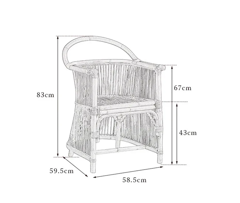 Dreamhause Woven Rattan Chair Homestay Living Room Shop Furniture High