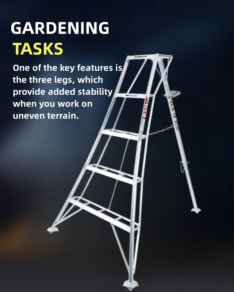Aluminum Tripod Step Ladder Strong Stable Support Orchard Harvest ...