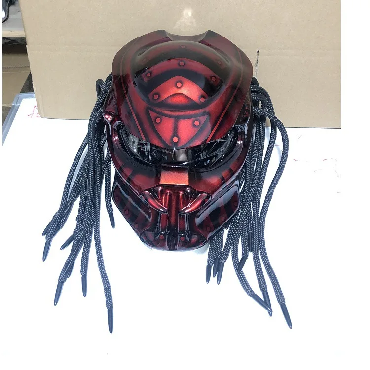 Motorcycle Predator Helmet Full Face Iron Man Helmet Carbon Fiber ...