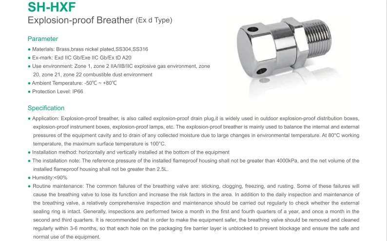 Explosion-proof Metal Breather Drain Plug - Stainless Steel