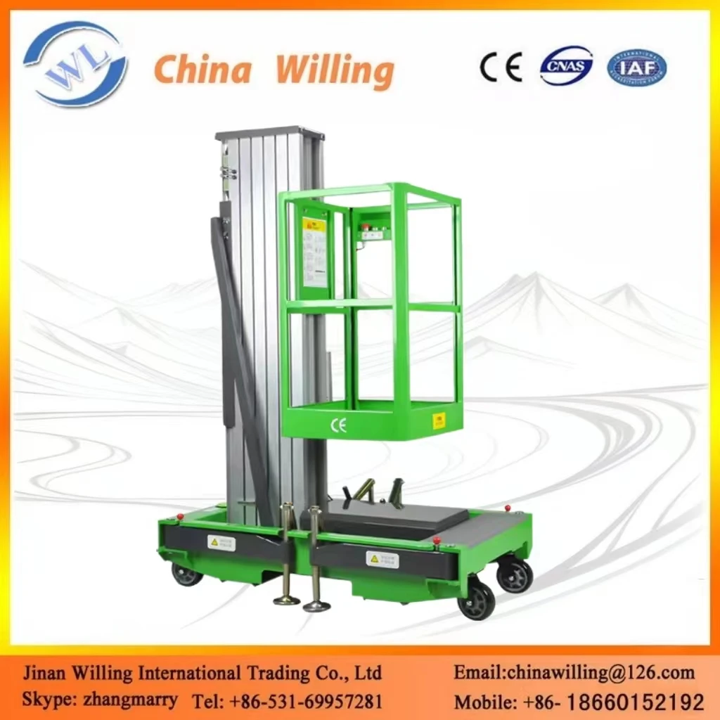 Aluminium Lift/electric Manlift Hydraulic Lifting Table Single Mast ...