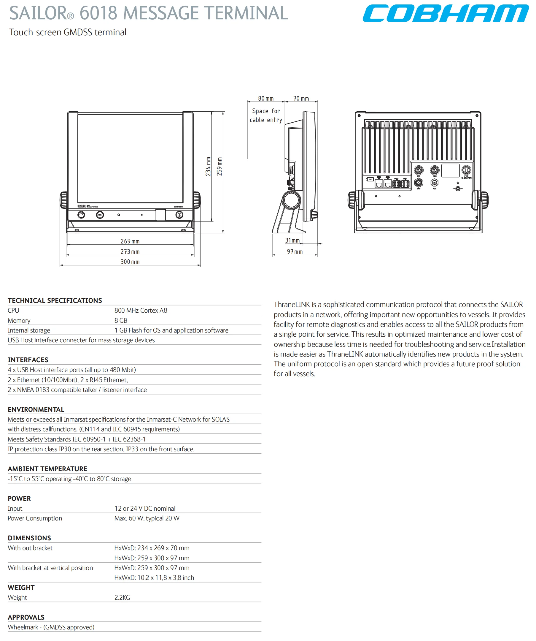 SAILOR 6018 Message Terminal - Reliable Maritime Communication