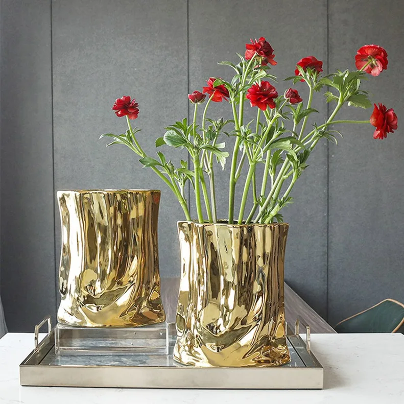 Desain Baru Vas Lapis Emas Perak Mewah Untuk Dekorasi Pernikahan Vas Dekorasi Keramik Tidak ...