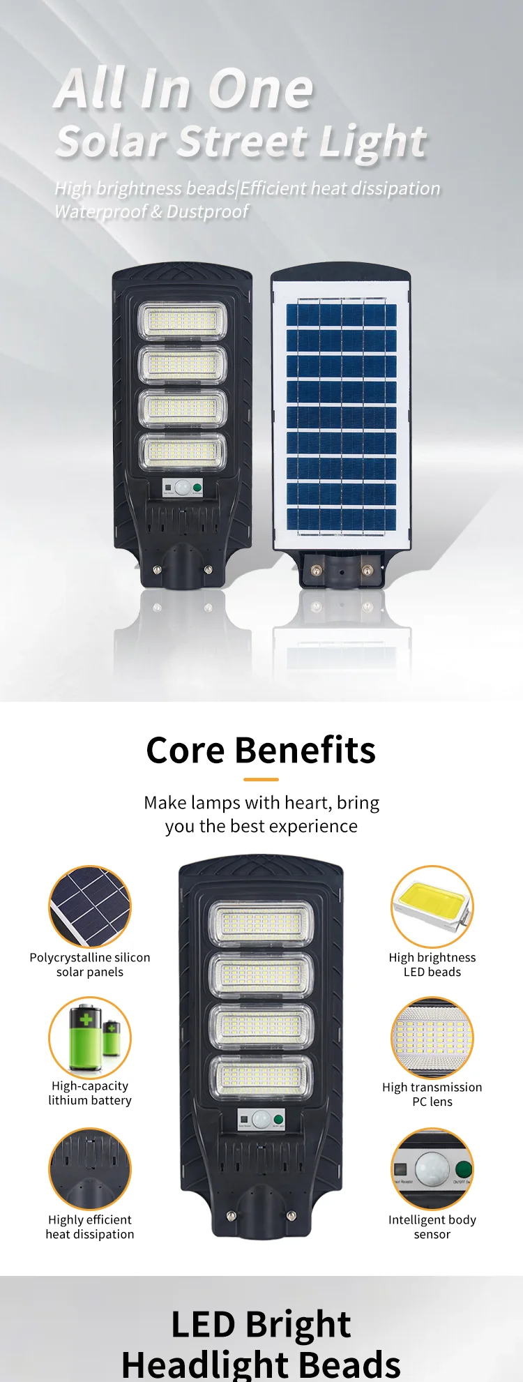 Outdoor Waterproof IP65 Solar Street Lights - Efficient