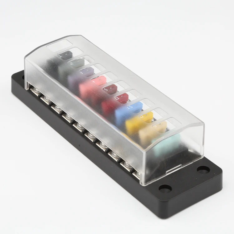 10 Circuit Blade Fuse Box Automotive Auto Boat Marine Fuse Block Amp ...