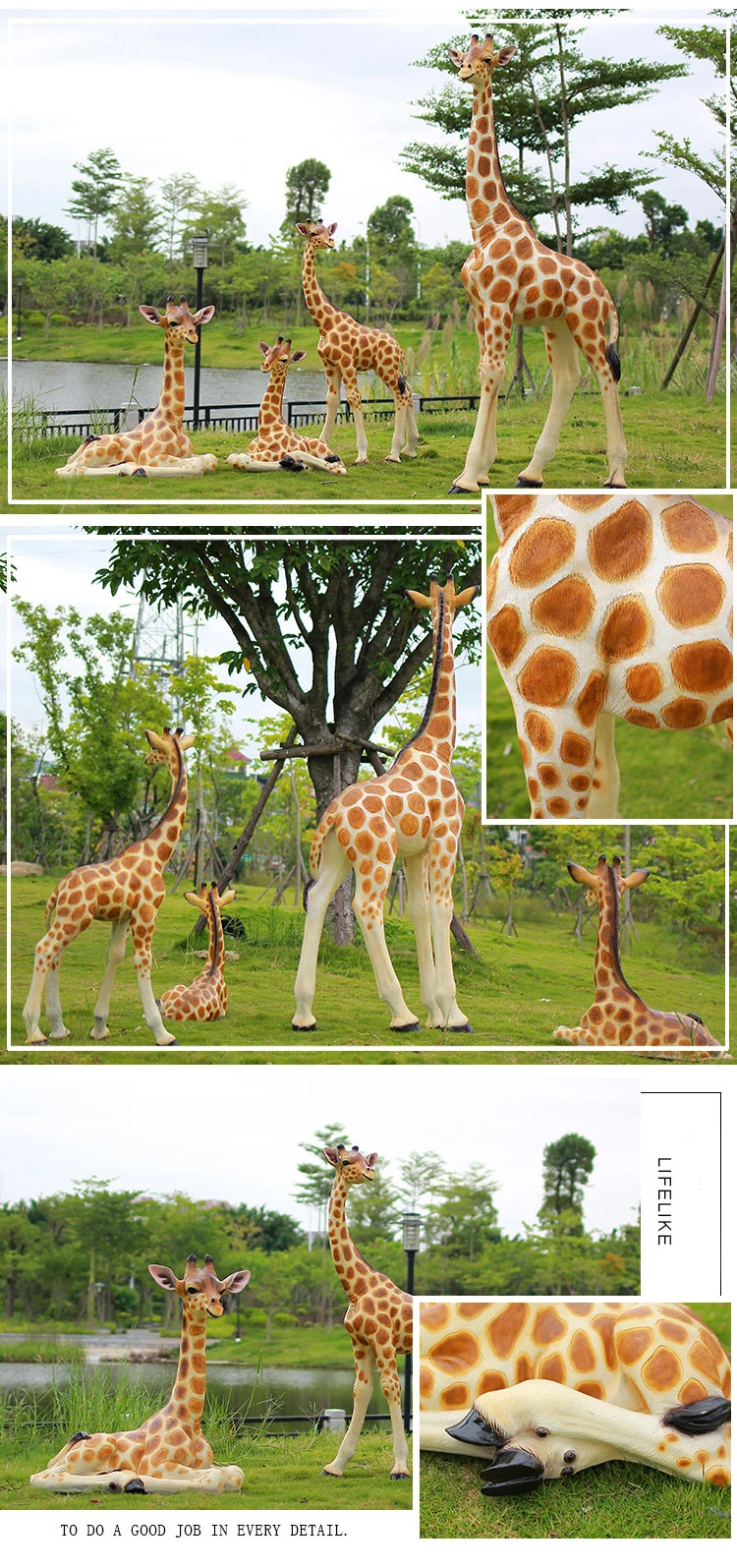 Outdoor Wedding Decoration Customization Fiberglass Animal Statue ...