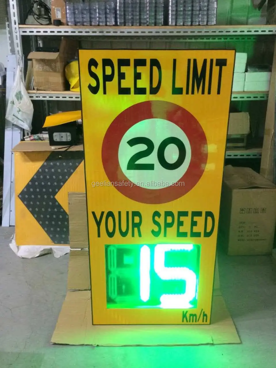 12 Years Factory Traffic Safety 2 Digit Display Solar or Electric LED ...