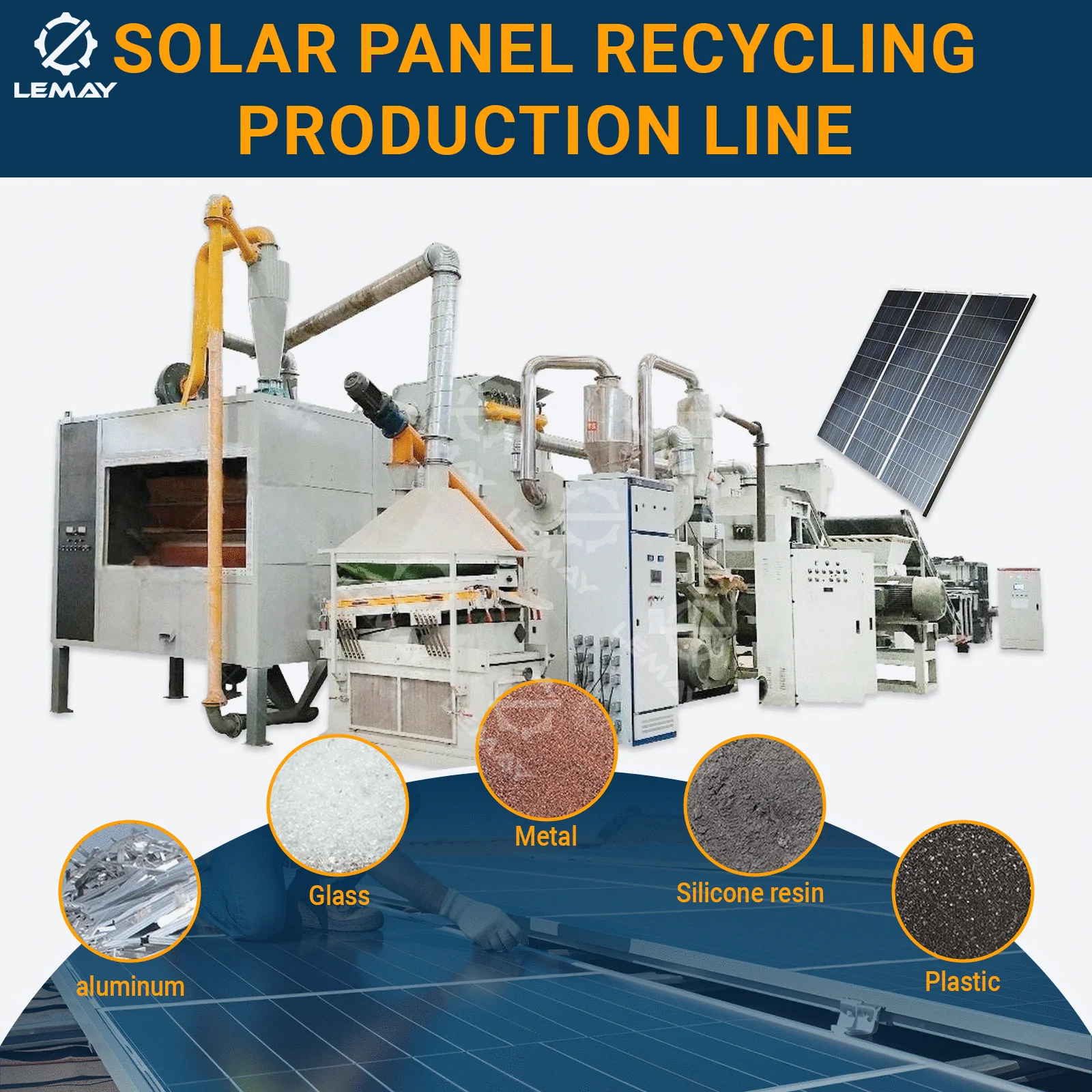 1000kg/h Automatic Solar Panel Recycling Machine for Photovoltaic ...