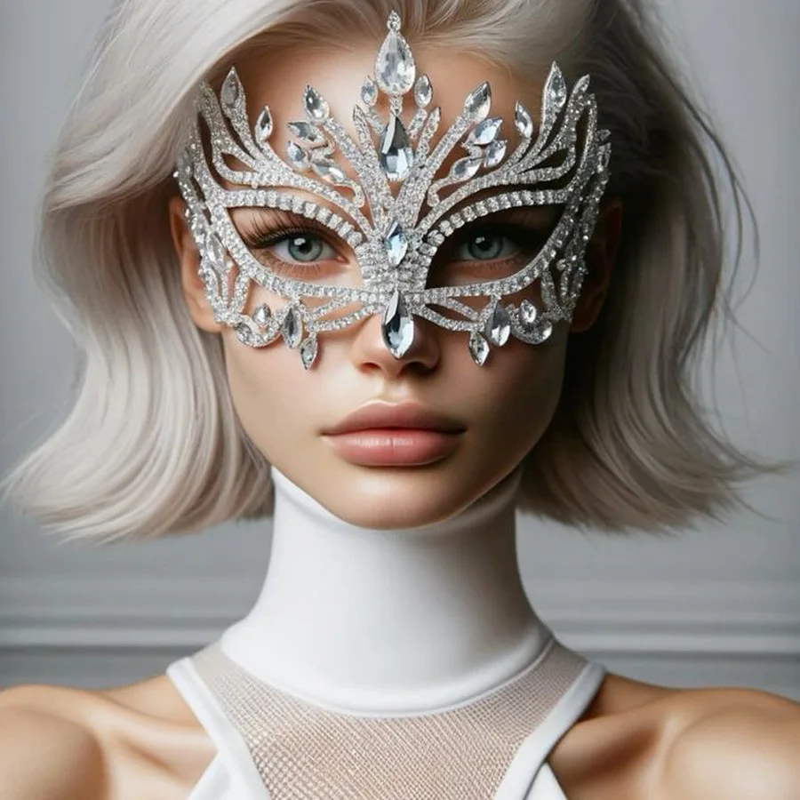 Masquerade Female Sexy Rhinestone Mask Crystal Butterfly Party Face ...