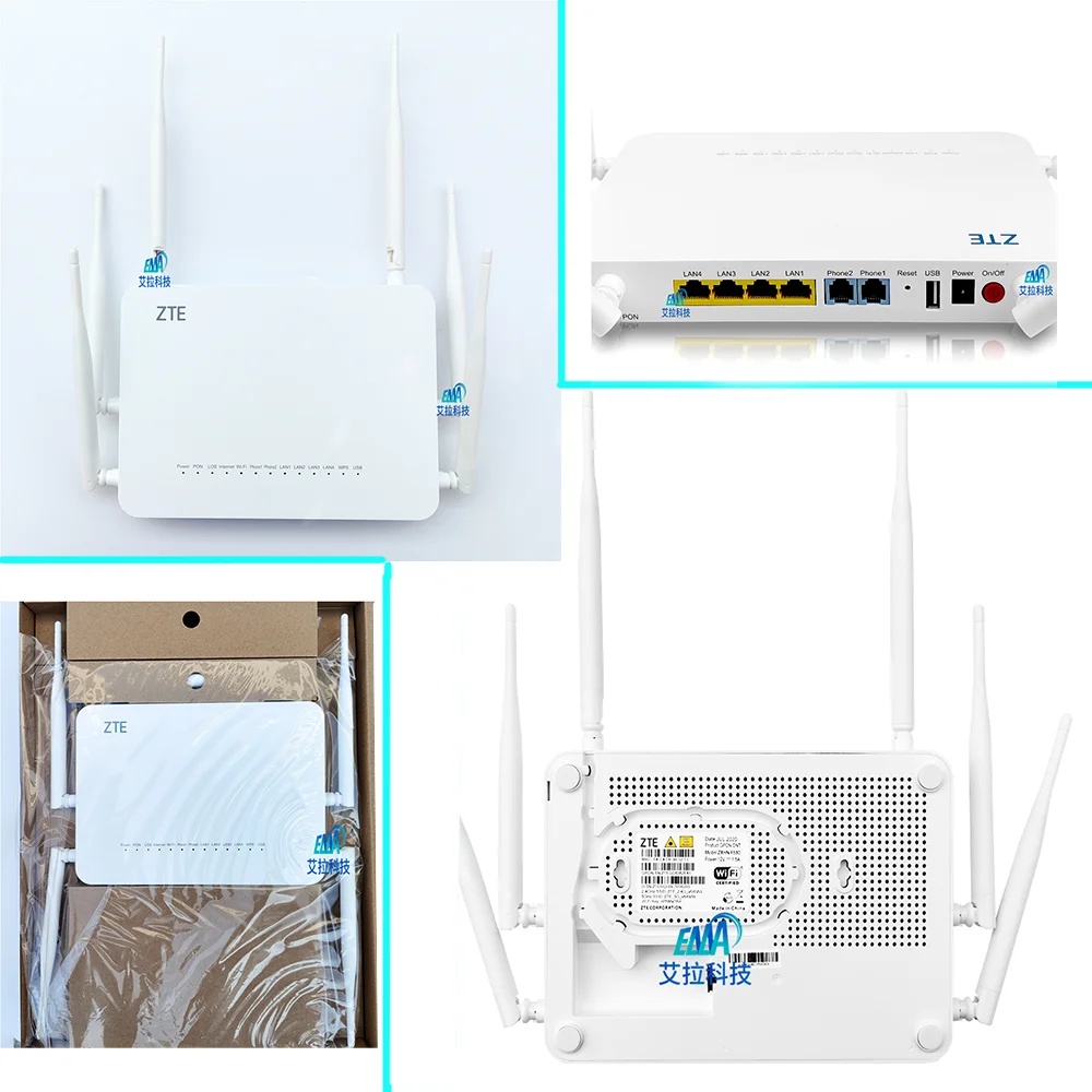 Brand New Zte F680 4ge +2pots + High Dual Band Wifi Gpon Ont Onu Router ...