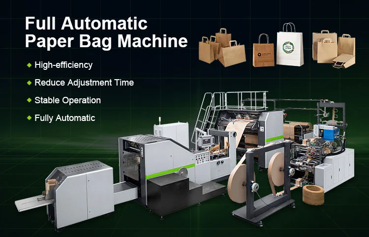 Fully Automatic Kraft Paper Bag Making Machine Paper Bags Manufacturing ...