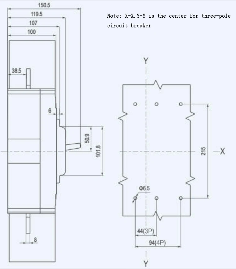 GEYA GRM3DC-400HU-2P 250A-400A DC1500V MCCB Circuit Breaker