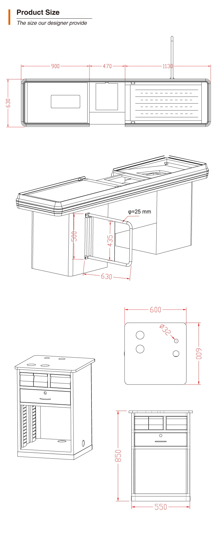 Supermarket Retail Cashier Checkout Counter Made in China| Alibaba.com
