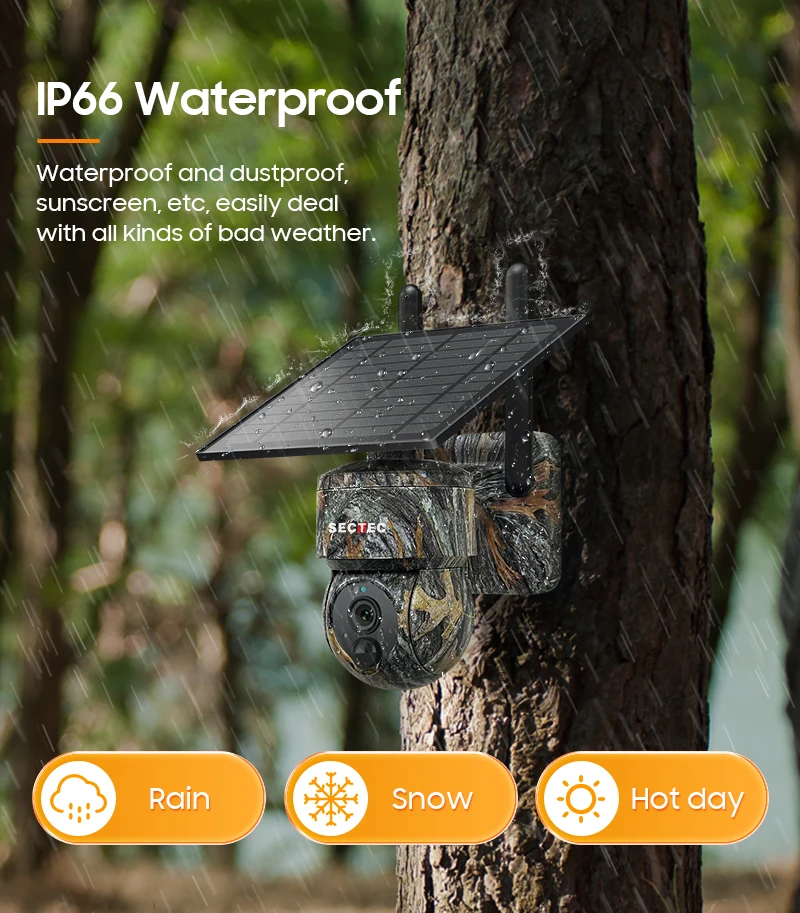Sectec Mini Size Outdoor 4mp 2k Wifi Camouflage Solar Battery Infrared ...
