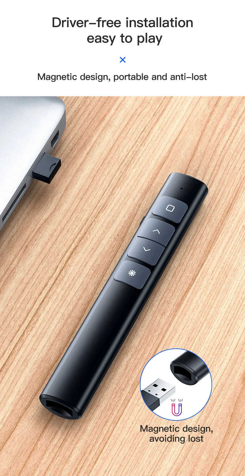 2.4 Ghz Wireless Presenter with Red Pointers Pen USB RF Remote Control ...