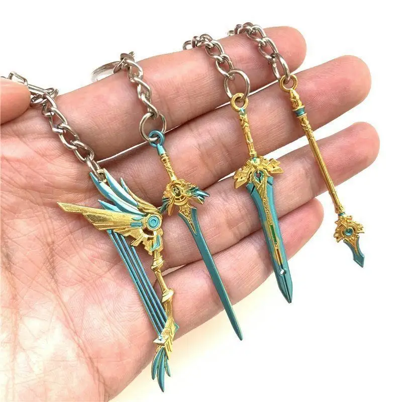 23 Designs 6cm Genshin Impact Mini Handbag Keychain Anime Weapon Metal ...