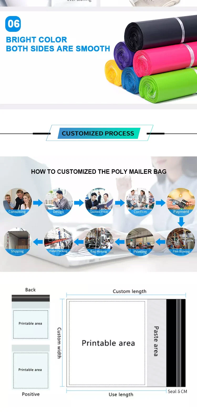 Plastic Grey Mailing Poly Postal Satchel Self Seal Bags