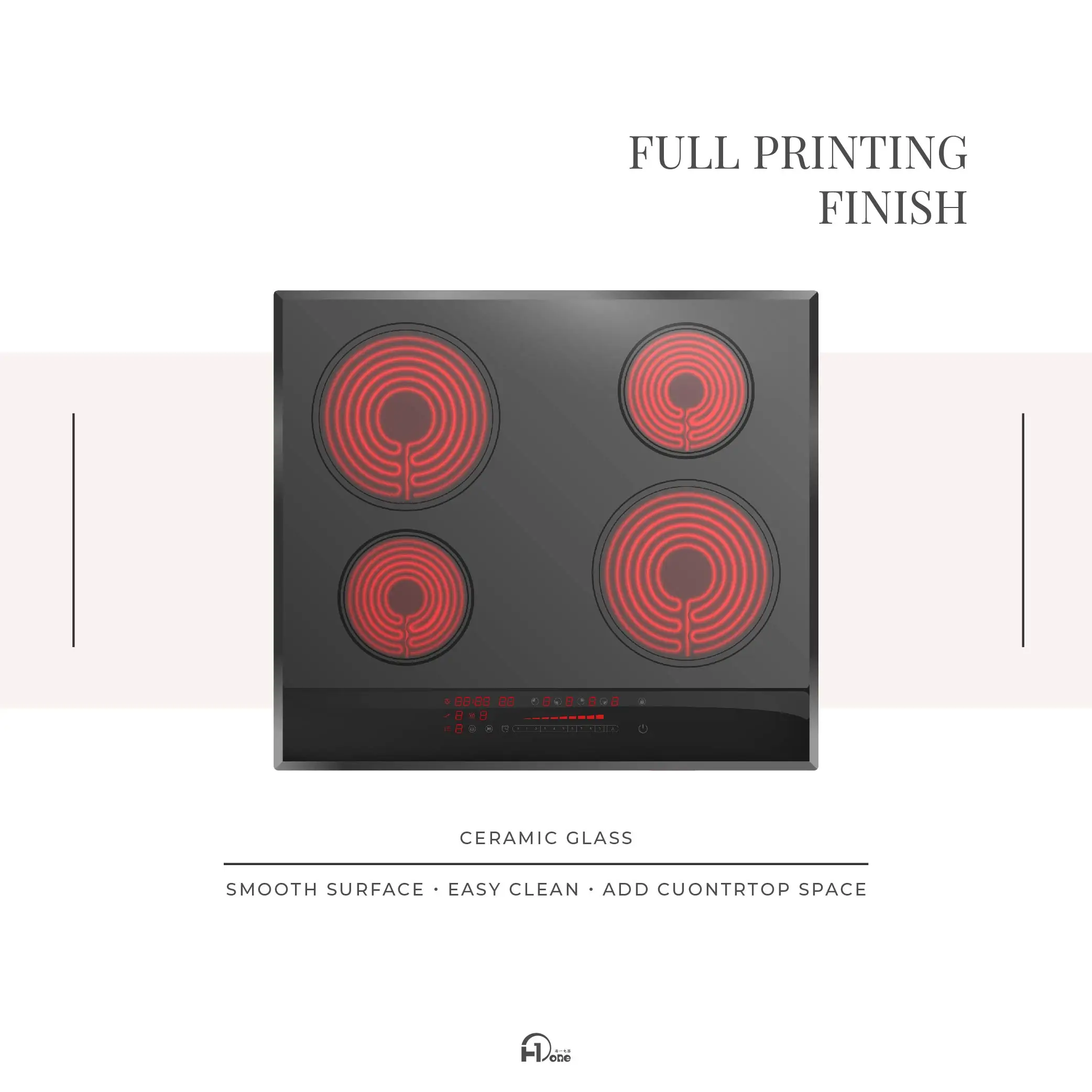 24-Inch Compact Electric Ceramic Glass 60cm Ceramic Hob With 4 Cooking ...