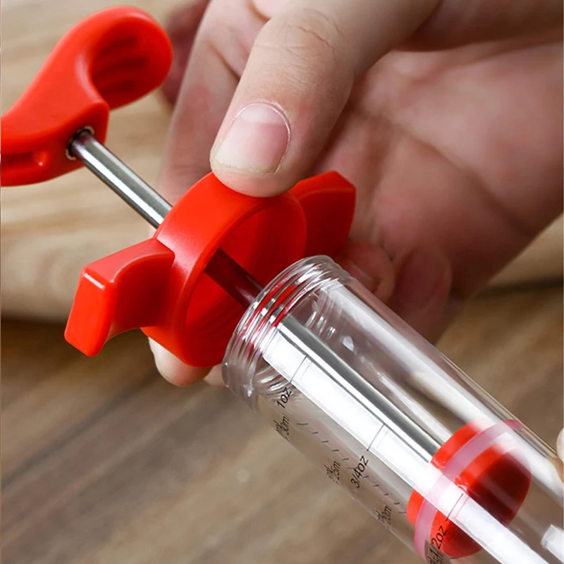 Meat Injector Syringe Kit with 3 Professional Plastic Marinade Injector ...