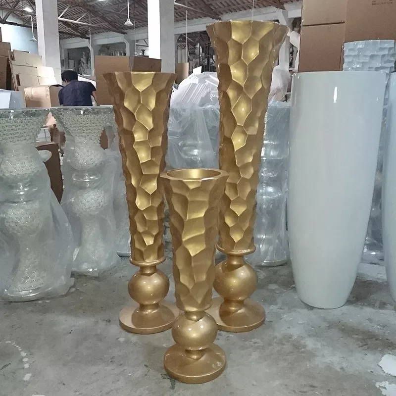 Wedding Centerpieces Tall Gold Vases European Trophy Shape Luxury ...
