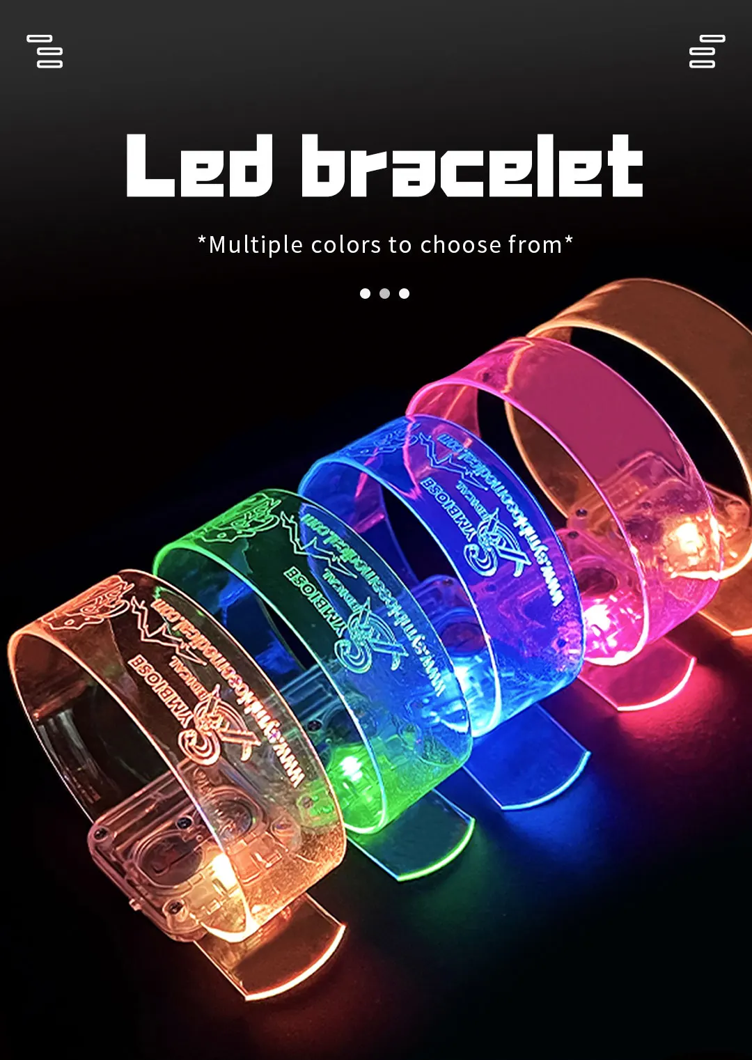 Sound Activated LED Light up Bracelet - Voice Control Wristband
