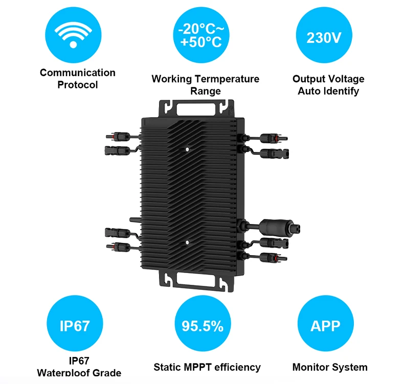 Home Balcony Solar Micro Inverter Solar System Ac Inverters Wvc 1200 ...