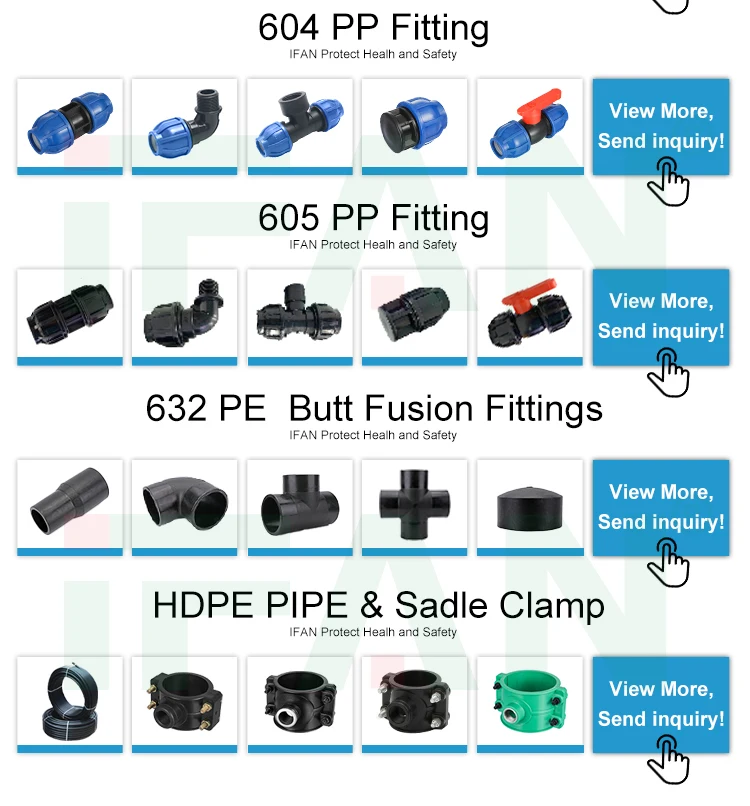 IFAN Factory Directly PP PE HDPE Compression Coupling Pipe Fitting HDPE ...