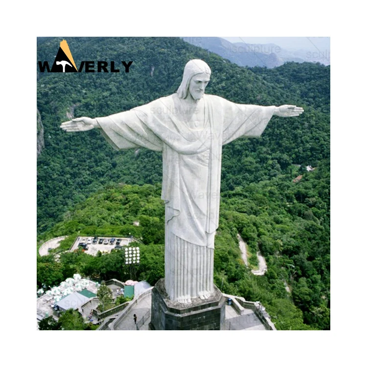 Outdoor Garden Religious Stone Jesus Statue With Open Hand Life Size ...