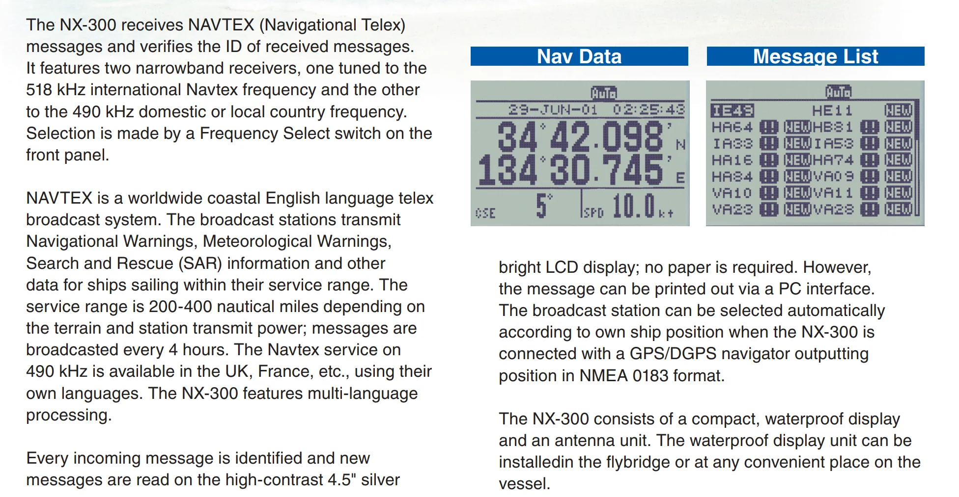 FURUNO NX-300 NAVTEX Receiver - Dual Frequency Maritime Communication ...