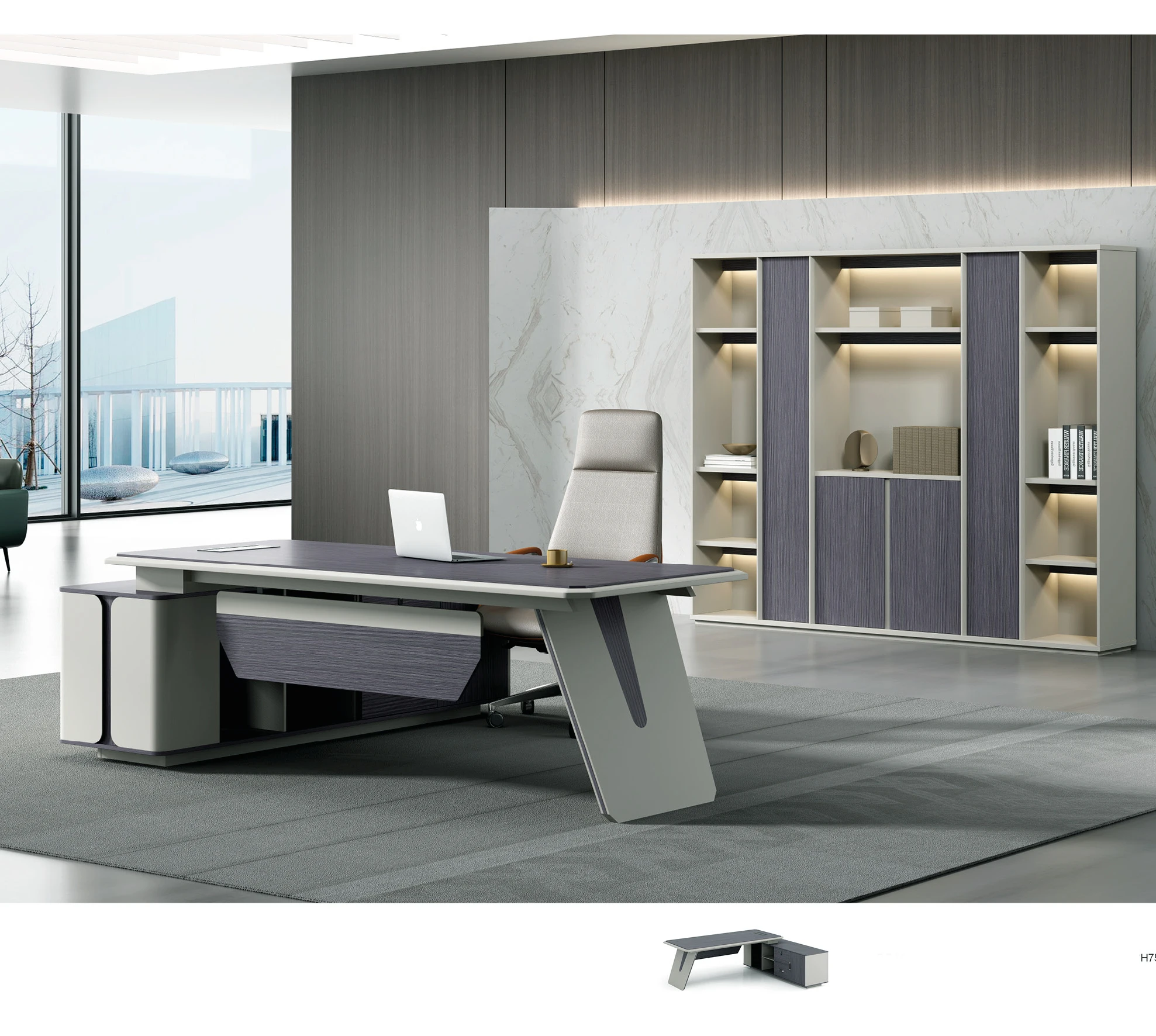MDF Board Linear Shape Office Table - Customized Executive Desk
