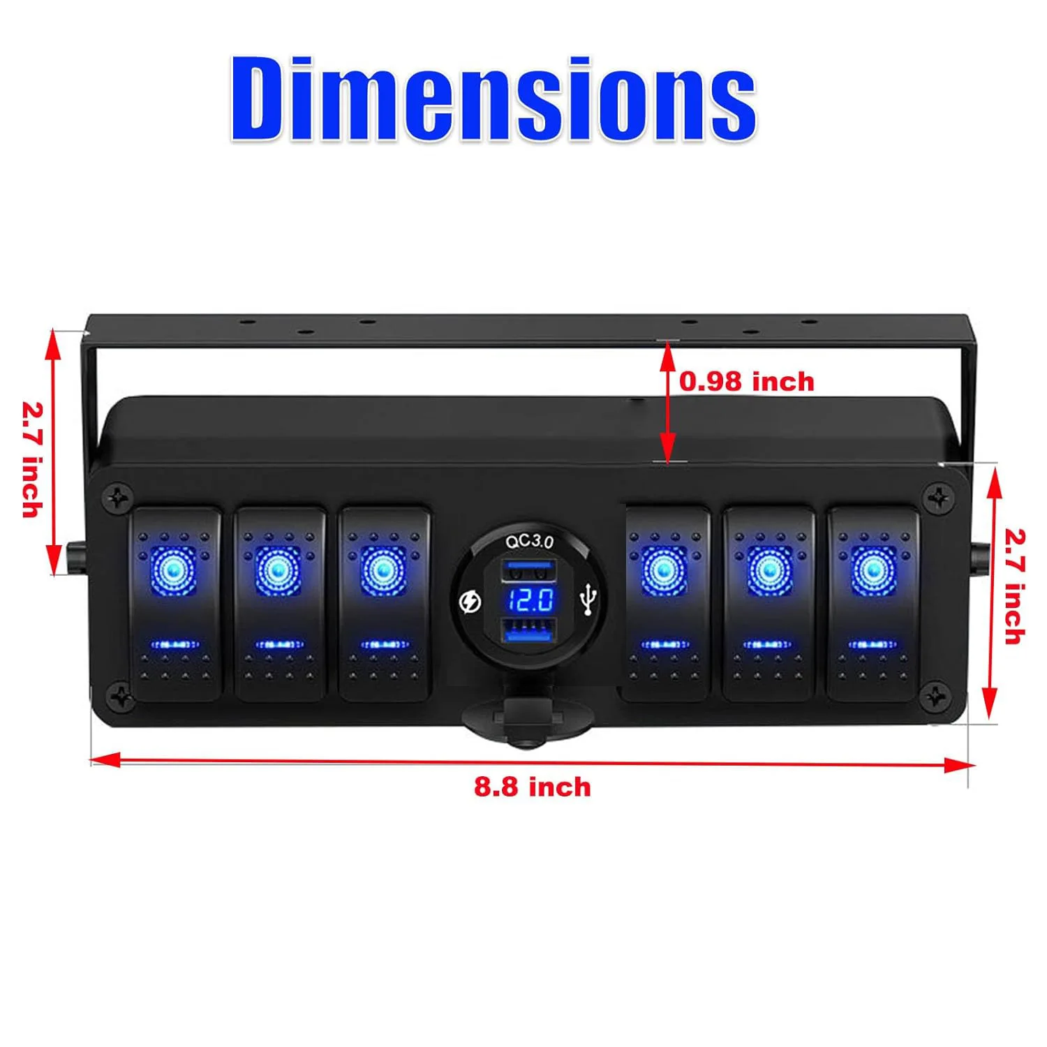 6 Gang Rocker Switch Box Waterproof 12v Spst On/off Switch Panel With ...