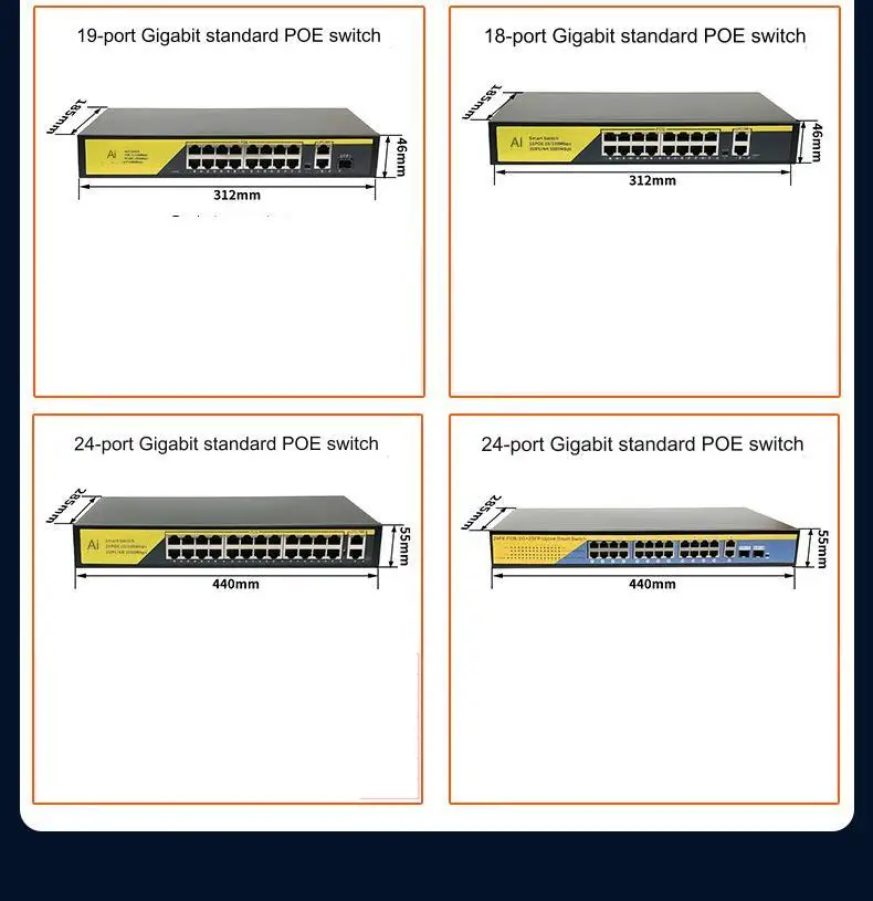 10 Ports Lightning Protection Standard Poe Power Supply Switch Gigabit ...